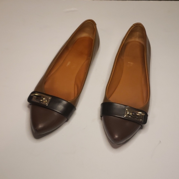 Givenchy | Shoes | Givenchy Brown Leather Horned Flats Size 6 | Poshmark